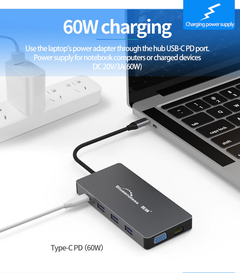 Price網購 - Blueendless 10 合 1 HDMI/VGA 千兆 擴展器