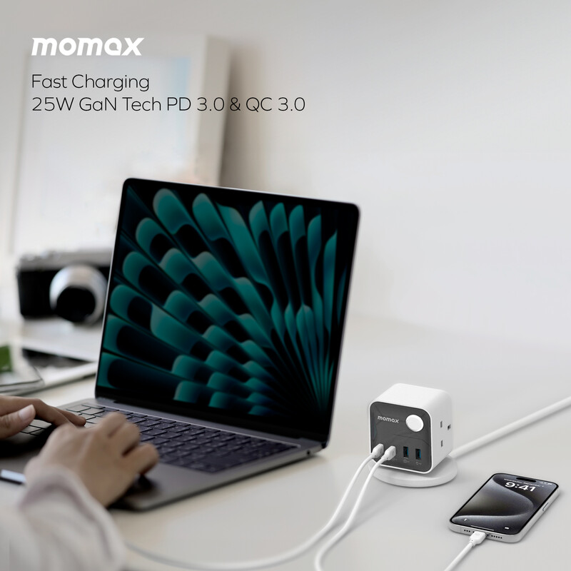 Price網購 - MOMAX 1-Charge Work-Flow 3 插座電源盒 [US20] (送60W USB-C 充電線 (1.2米 ...