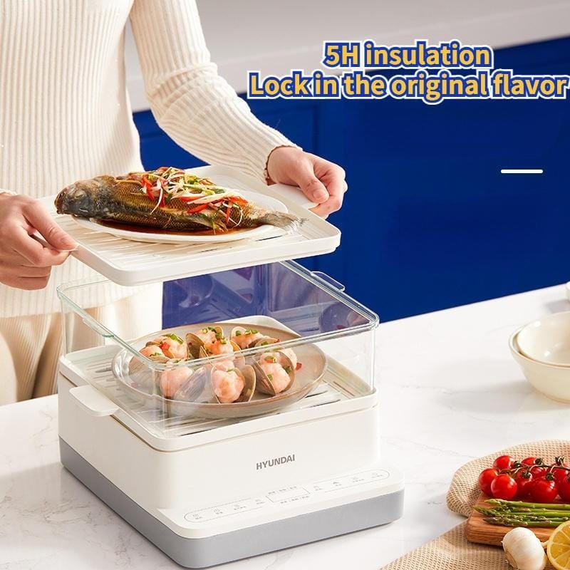 現代三層電蒸爐18L三層+5小時保溫+24小時預約 蒸籠層 3 • 容量 18L • 蒸籠材質 塑料 • 功耗 (W) 800 • 保修期 3個月 品牌：現代 型號：YEK-CF002 容量 ...