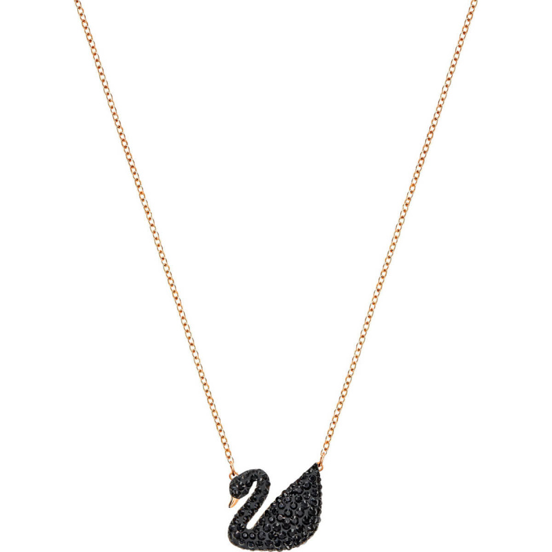 SWAROVSKI 施華洛世奇ICONIC SWAN 黑天鵝項鍊 [2尺寸] [玫瑰金] (5204134/ 5204133 ...