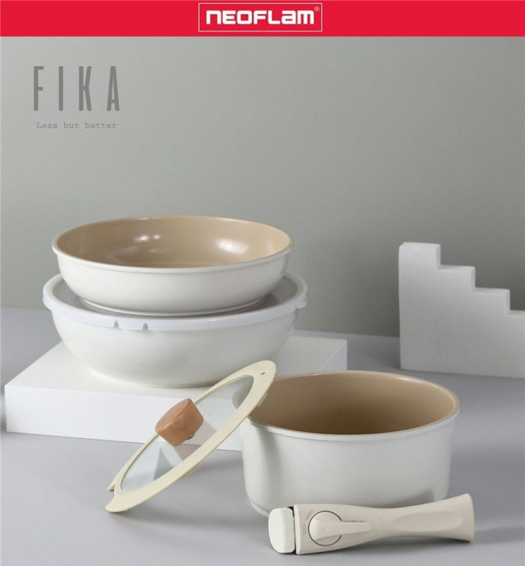 Neoflam - FIKA Midas Plus陶瓷塗層鍋具8件組(IH爐適用/不挑爐具) - 裕豐百貨