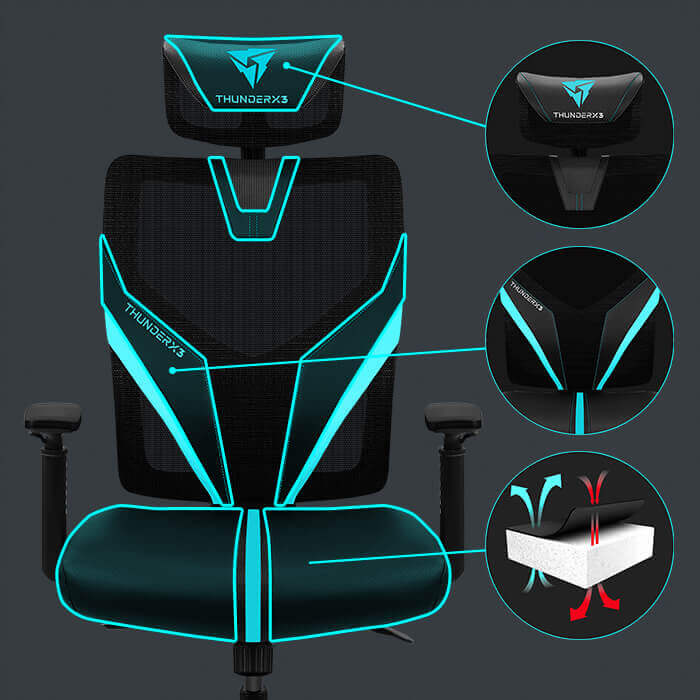 ThunderX3 Yama 1 Ergonomic Gaming Chair 人體工學高背電競椅 - Compukit Computer ...