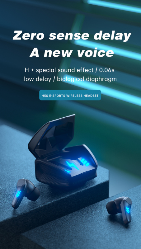 Loca H5S零延遲真無線藍芽電競耳機 Loca專業電競級無線藍芽耳機 零延遲,聽聲辨位,不卡頓不斷續 28小時持久續航 10mm復合振膜單元,通話降噪清晰交流 藍芽5.2連接,更穩定,雙耳 ...