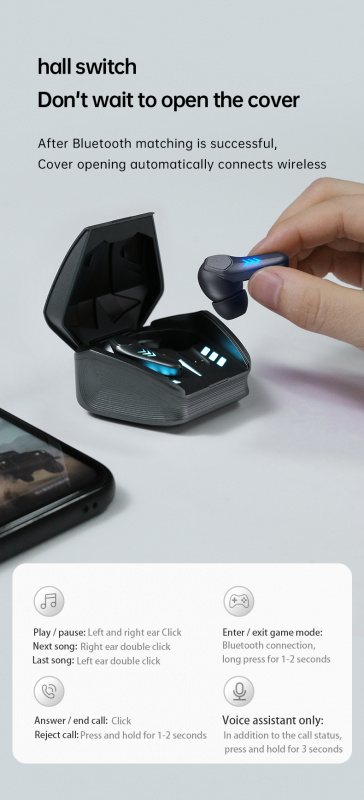 Loca H5S零延遲真無線藍芽電競耳機 Loca專業電競級無線藍芽耳機 零延遲,聽聲辨位,不卡頓不斷續 28小時持久續航 10mm復合振膜單元,通話降噪清晰交流 藍芽5.2連接,更穩定,雙耳 ...