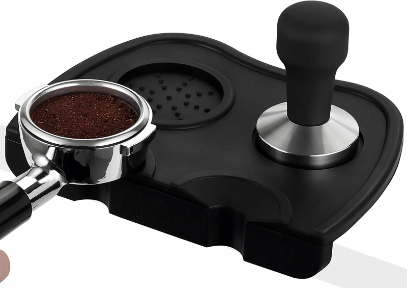 Black Tamping Mat 咖啡壓粉墊 （雙頭）Corner Tamping Pad Barista Tool 多功能防滑壓分墊 咖啡 ...