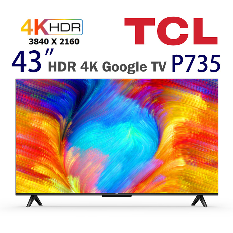 TCL 43P735 43" 4K UHD WCG Google TV 智能電視 [P735] - HD Life 高清生活