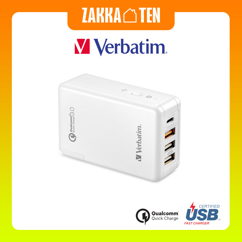 Verbatim 4位USB快速充電器 [黑色/白色 可選] (Verbatim#65416 Verbatim#65417) - ZAKKA ...