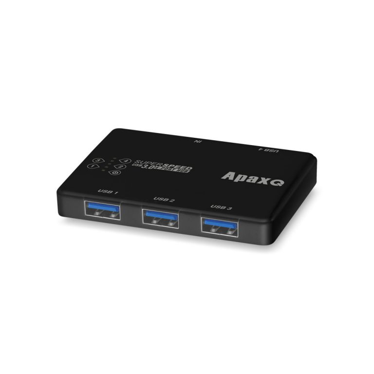 APAXQ - HU388-B USB 3.0 纖巧連接盒 (四位) – 黑色 - Wega Hong Kong Company Limited