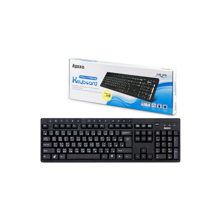 APAXQ - KB129B-USB USB多媒體有線鍵盤 – 黑色 - Wega Hong Kong Company Limited