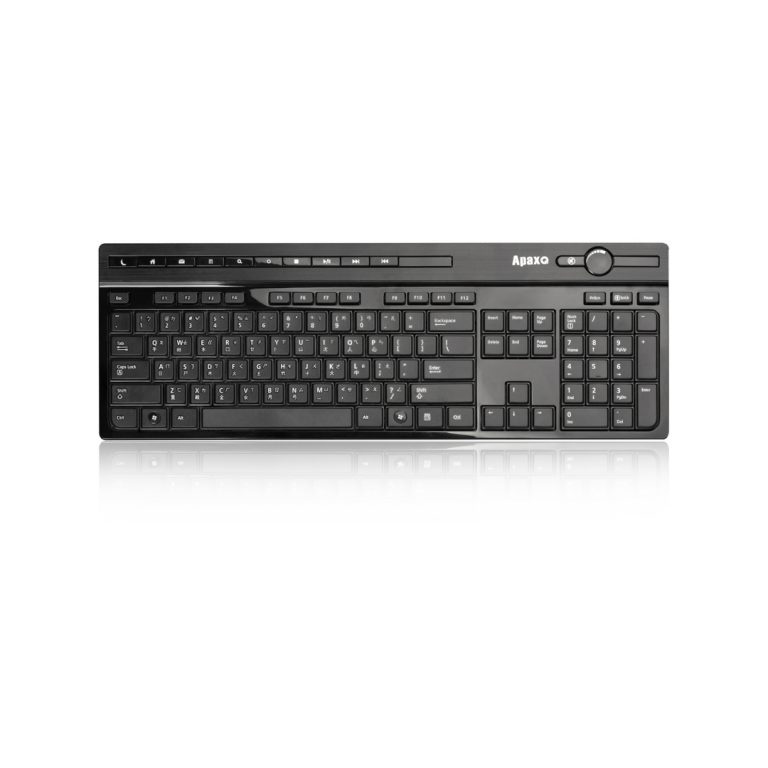 APAXQ - KB708-B 纖薄多媒體鍵盤 – 黑色 - Wega Hong Kong Company Limited
