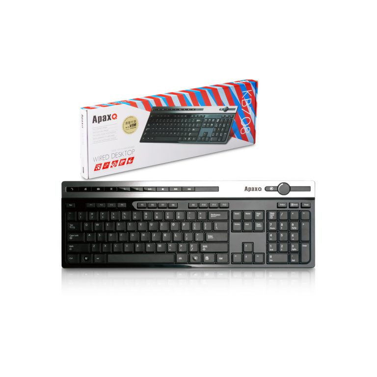 APAXQ - KB708-B 纖薄多媒體鍵盤 – 黑色 - Wega Hong Kong Company Limited
