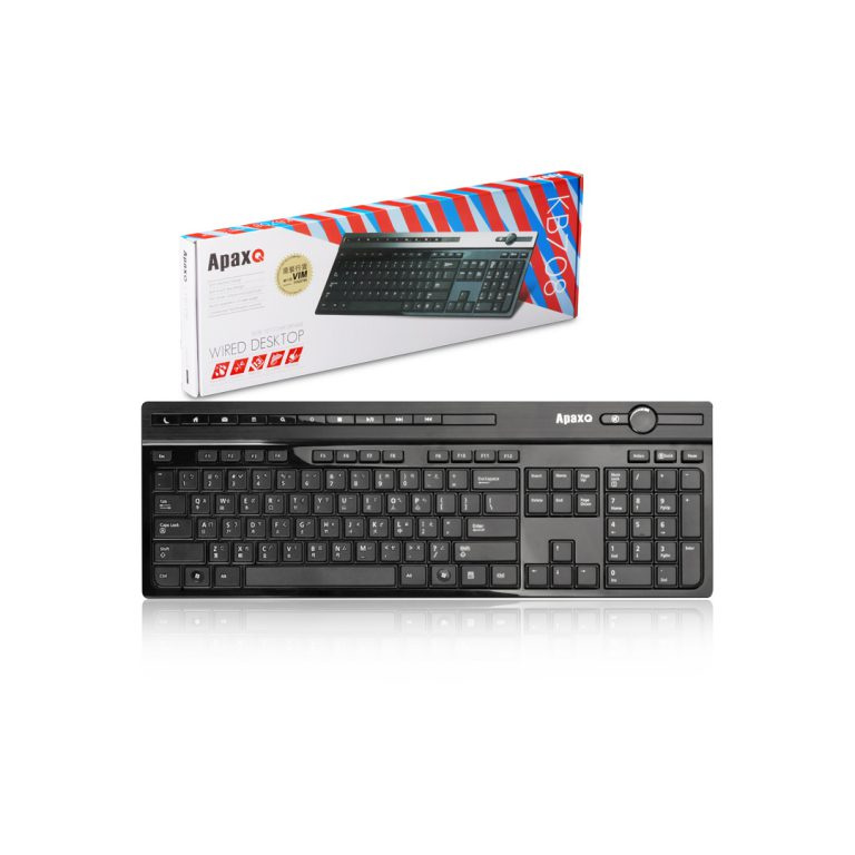APAXQ - KB708-B 纖薄多媒體鍵盤 – 黑色 - Wega Hong Kong Company Limited