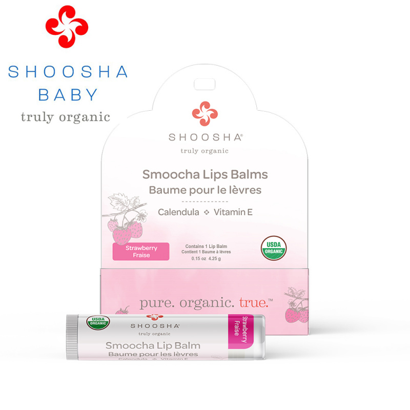 Shoosha - USDA 有機潤唇膏 (嬰兒及成人適用) 0.15oz 士多啤梨 - Tlife