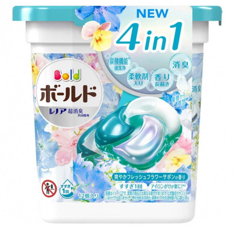 P&G-BOLD - P&G -BOLD 新裝4D洗衣球袋裝277g(12粒)【淺藍色】(4987176062604) - 噗噗生活超市有限公司