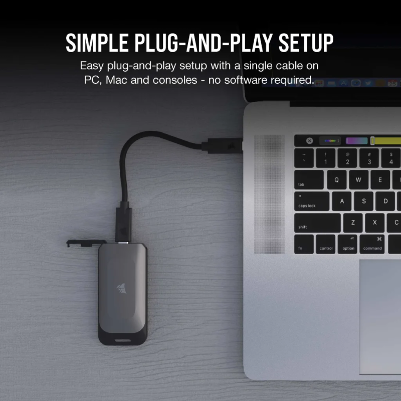 CORSAIR EX100U 2TB Portable Solid State USB Type-C Storage Drive (CO ...