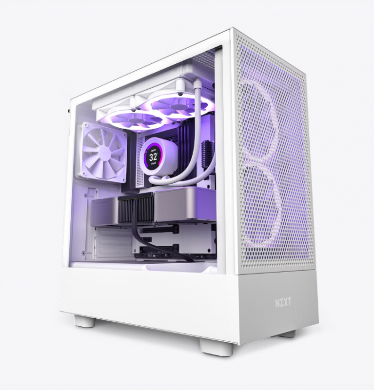 NZXT H5 Flow Compact Mid-tower Airflow Case - White - 樂天電腦 FreeCom Computer