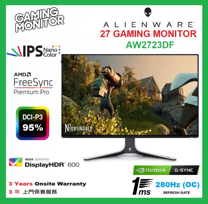 #現貨 # 極速送貨 # 280Hz # ALIENWARE 27 AW2723DF 遊戲專用顯示器 - Manvo Tech