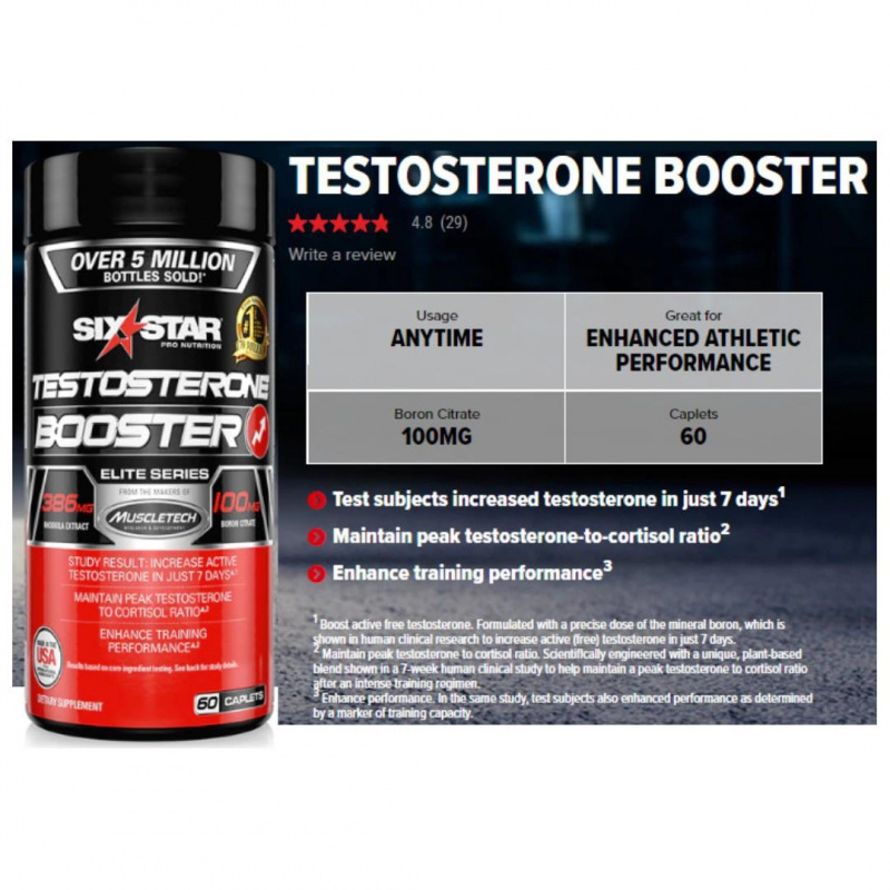 美國 MuscleTech Six Star Testosterone Booster 睾酮促進劑 促進活性睾酮分泌 增強肌肉耐力和力量 ...