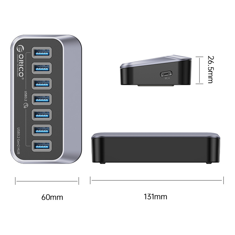 ORICO 7-PORT USB3.2 Gen 2 10Gbps HUB [M37A-G2] - ORICO 香港專賣店