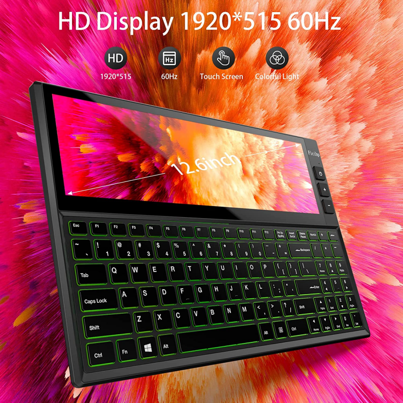 Ficihp K1 12.6" RGB 觸控螢幕多功能鍵盤 - TechGuyHK - 電子街