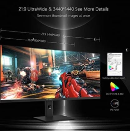 INNOCN 40" 40C1R (WQHD 3440x1440 IPS / 21:9) 144Hz Ultrawide Computer ...