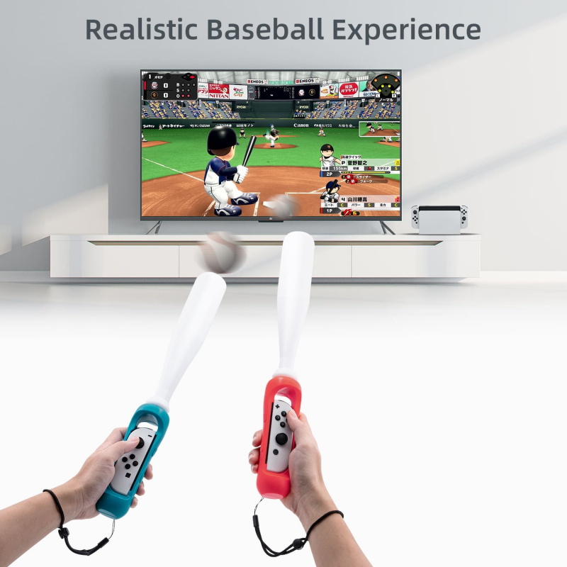 iPlay Nintendo Switch/Switch OLED Joy Con遊戲手柄棒球握把 Switch左右小手柄揮動發光棒球棒 (不 ...