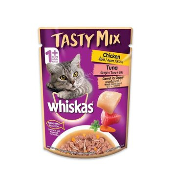 MARS Whiskas - 偉嘉什錦珍味雞肉、鮪魚(吞拿魚)及紅蘿蔔湯汁口味 70克 - strawberrynet