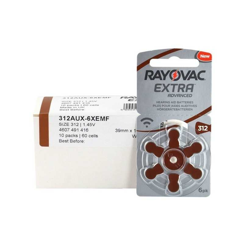 Rayovac Extra Advanced 助聽器電池 312 (PR41) 6粒咭裝 英國製造 平行進口 - Accstore