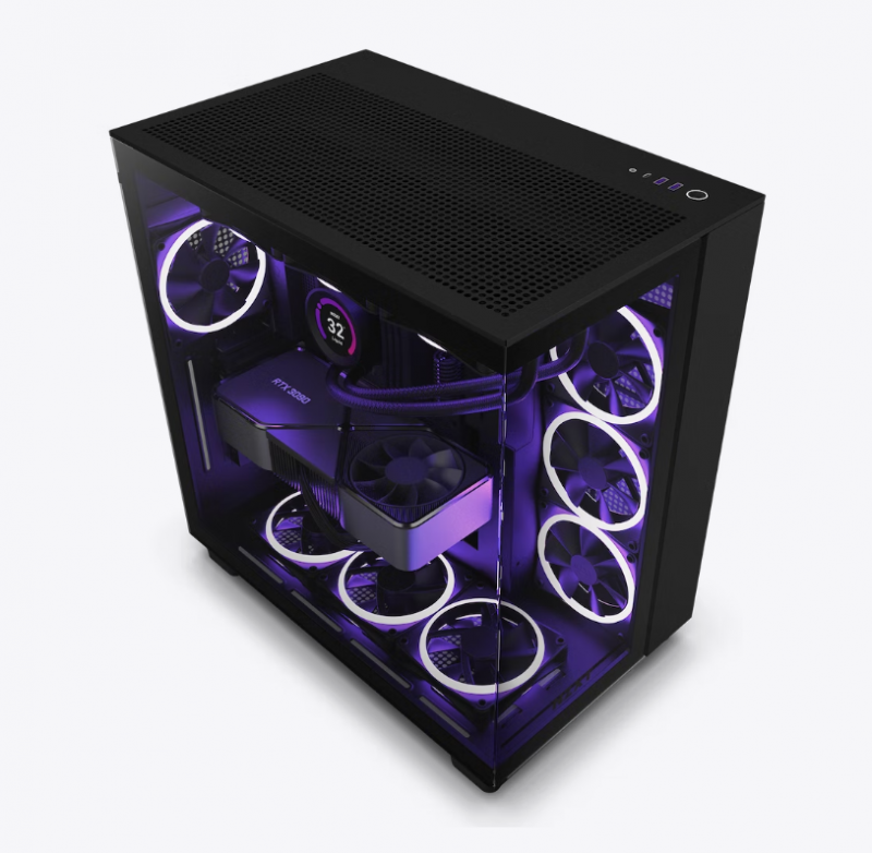 NZXT H9 Flow Dual-Chamber Mid-Tower Airflow Case - BLACK - 樂天電腦 FreeCom ...