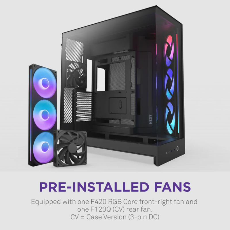 NZXT H9 Flow RGB v2 Large Dual-Chamber Mid-Tower ATX Airflow Case with ...