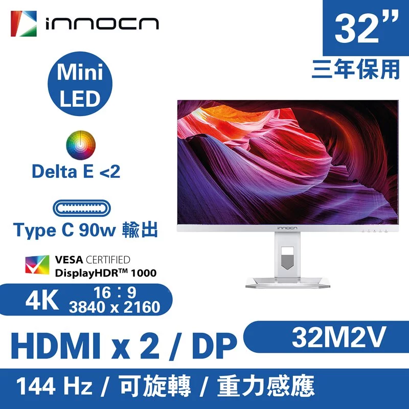 Price網購 - INNOCN 32吋 IPS 4K UHD 160Hz Mini-LED 顯示器 32M2V