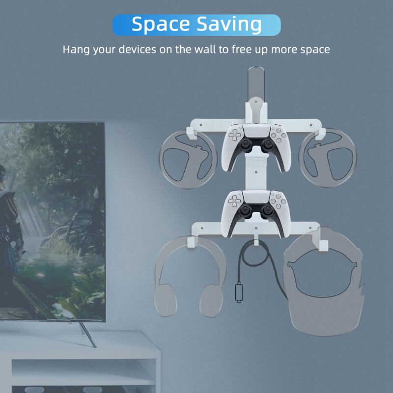 JYS PS VR 2牆式收納支架 存放控制器手柄/耳機/遙控器 牆壁式收納置物掛架 - Supreme Factory Limited