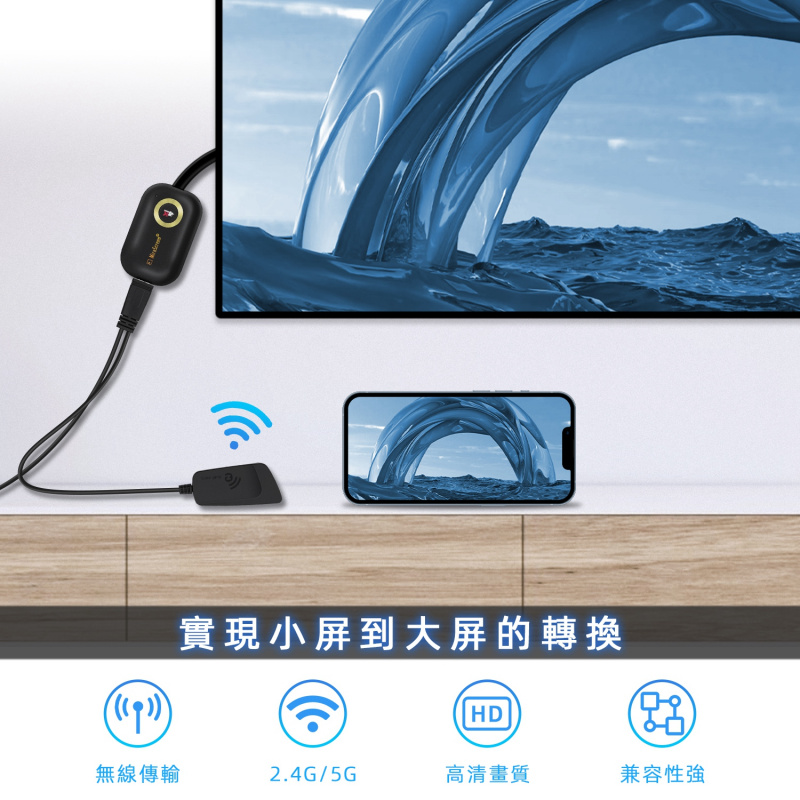 MiraScreen G9 Plus 5G+2.4G 4K無線 Dual Band 電視影音傳輸器 HDMI同屏器 手機平板投影 推送寶 ...