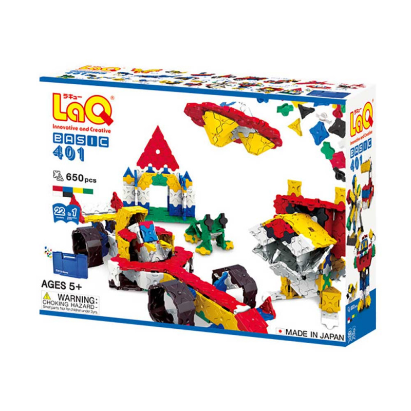 日本LaQ兒童益智拼裝積木玩具(Basic 401 基礎入門｜650片) - 童樂高飛STEM香港教育玩具－Kidrise STEM Educational Toys