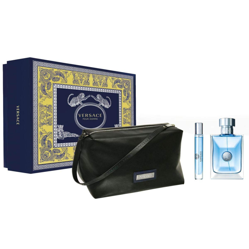 Versace Pour Homme for Men 3 Piece Set (3.4 Oz Eau De Toilette Spray ...