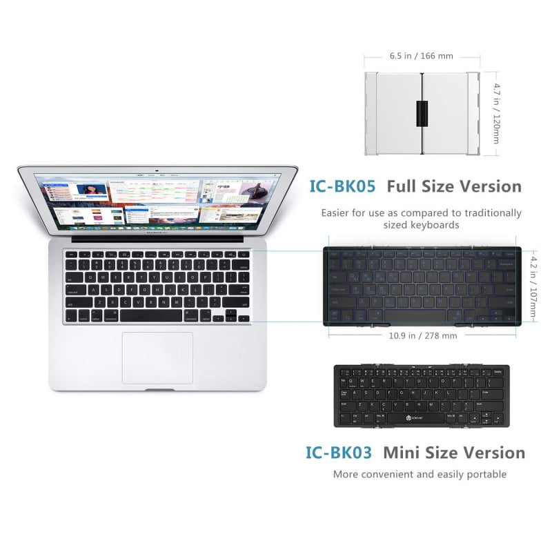 BK05 Tri-Folding Bluetooth Keyboard - MoboPlus