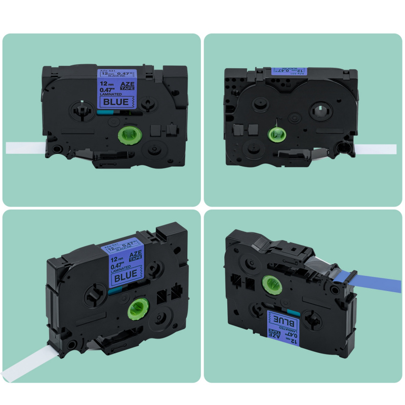 Printerfield AZe-231彩色標籤膠帶 適用於 Brother P Touch 標籤製作膠帶 TZe-231 (6色裝 ...