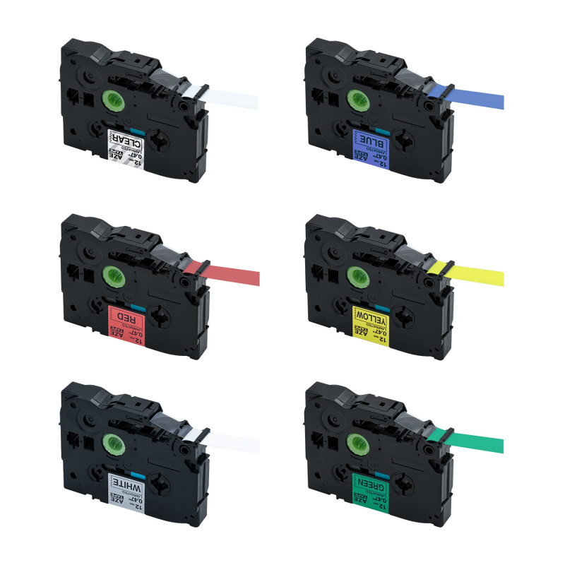 Printerfield AZe-231彩色標籤膠帶 適用於 Brother P Touch 標籤製作膠帶 TZe-231 (6色裝 ...