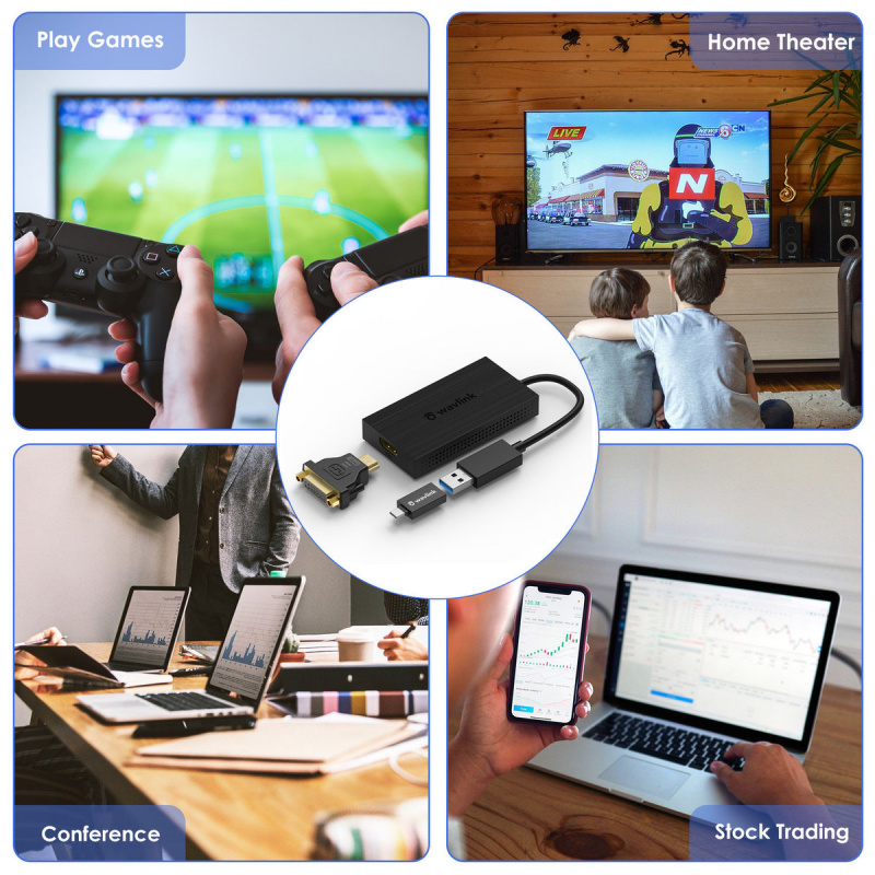 wavlink, usb3.0, 4k, dual, extend - 科域電腦公司