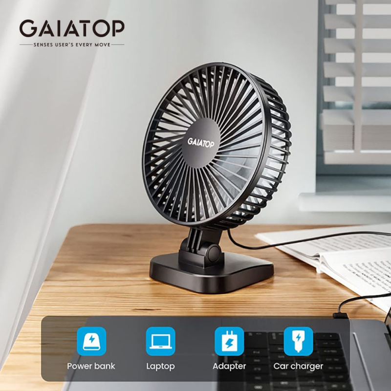 GAIATOP USB Fan Mini Desk Fan Portable 40° Adjustable Cooling Fan With ...