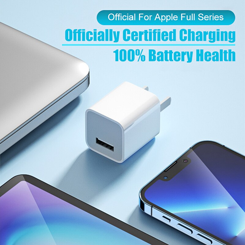 12W USB 充電器適用於 iPhone 12 11 Pro Max Mini XS X XR SE 2020 8 7 6 Plus 快速充電 USB 閃電數據線手機充電器 - HAPPY521