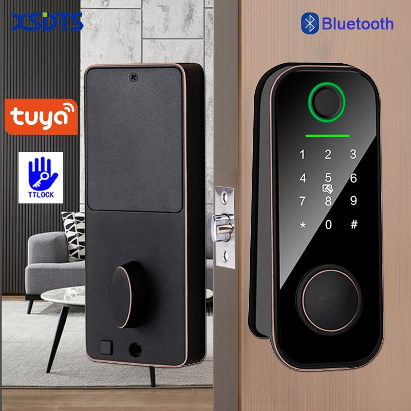 Tuya TTlock Smart Home Bluetooth Fingerprint Locks Smart Door Lock Digital Password APP Remote ...