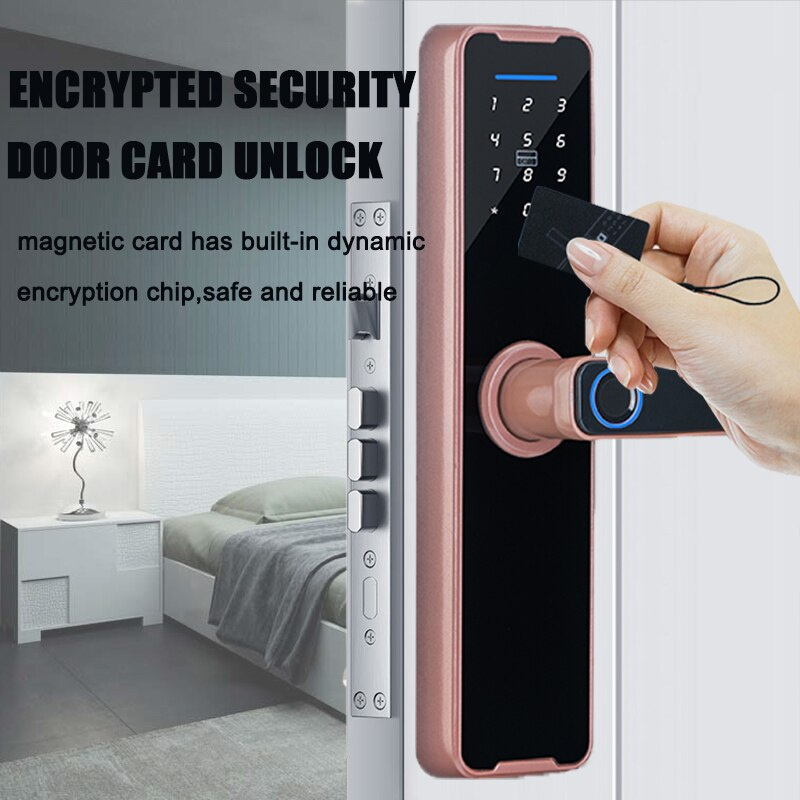 Biometric Fingerprint Door Lock K7 Pro Black Smart Lock Tuya App BlE ...