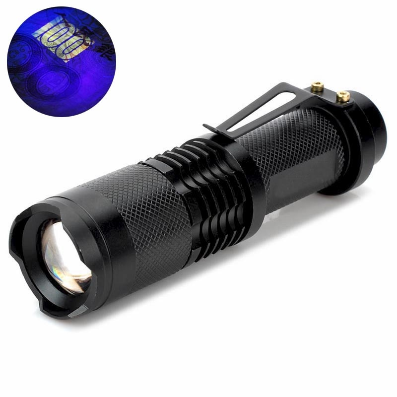 UV Light 3-mode 405nm UV Flashlight Zooming 18650 LED Flashlight Torch ...