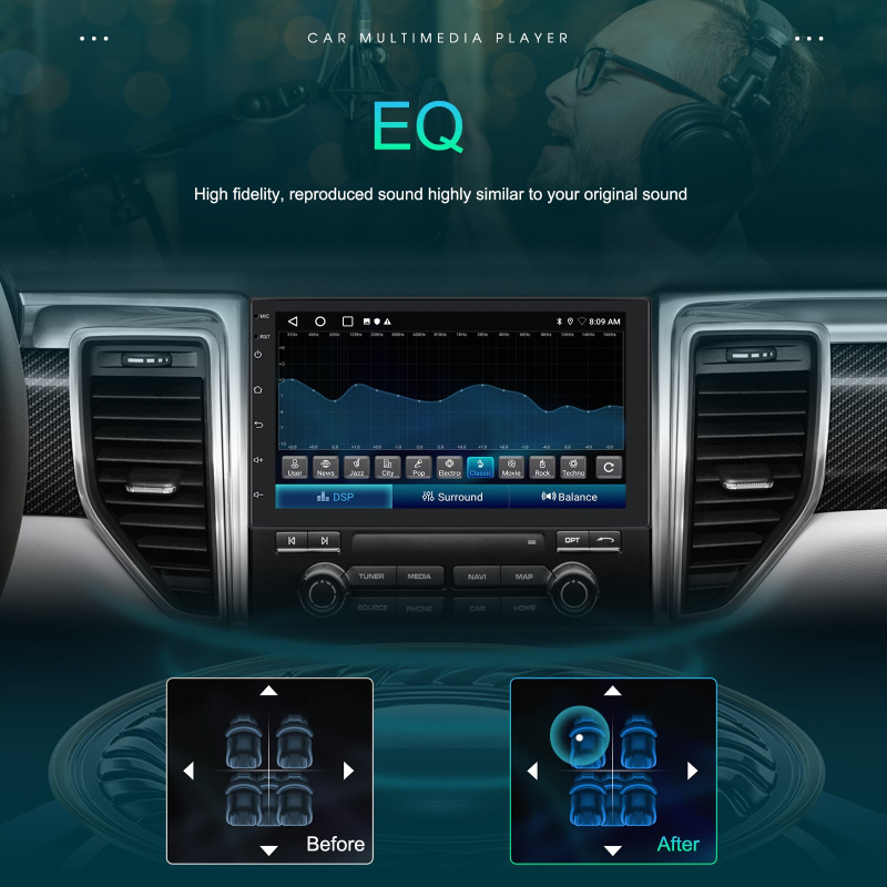 Podofo 4G CarPlay Android 收音機 2din 車載多媒體視頻播放器 GPS 立體聲 Ai 語音 EQ HiFi AutoRadio 適用於日產本田拉達大眾 - 豐盛數碼電器