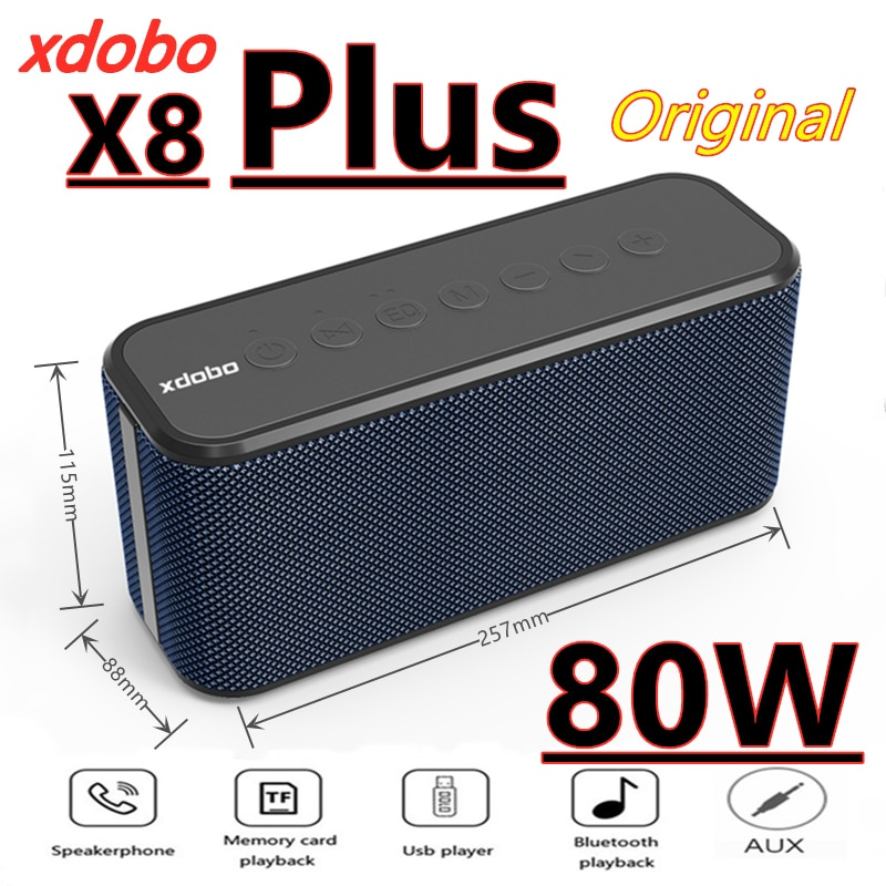 xdobo X8 Plus 藍牙音箱 80W 大功率戶外防水超重低音低音炮 TWS 立體聲環繞聲系統音柱 - 豐盛數碼電器
