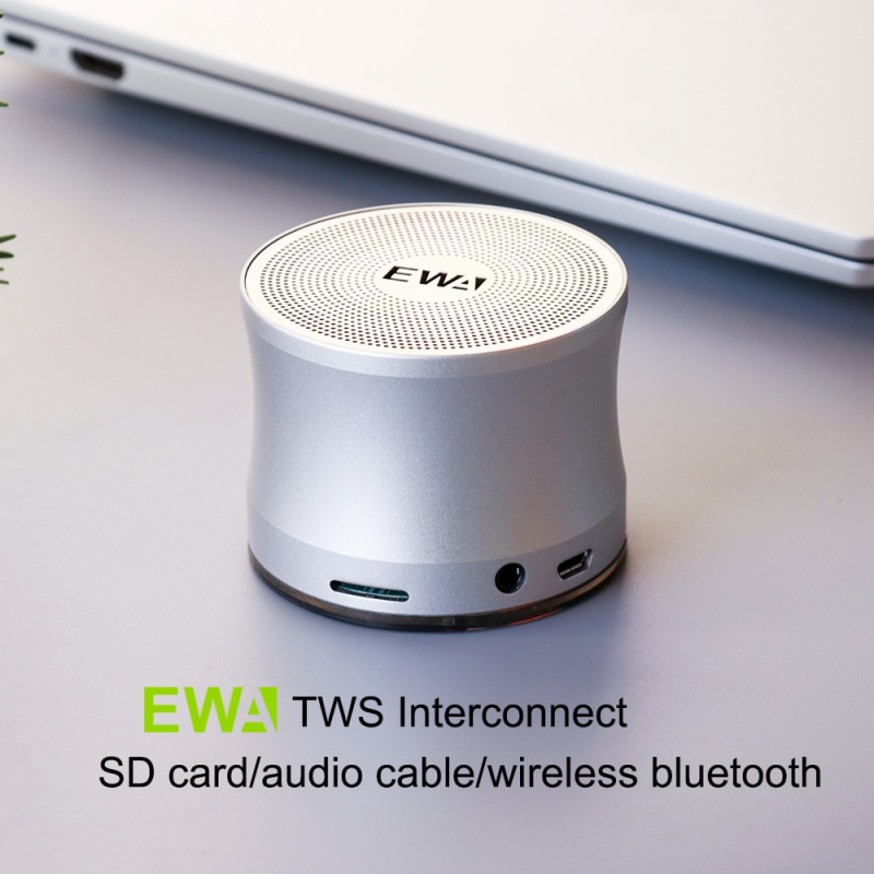 EWA A109 TWS Bluetooth Speaker Metal Portable Music Speakers With AUX-IN, Micro SD, Microphone ...