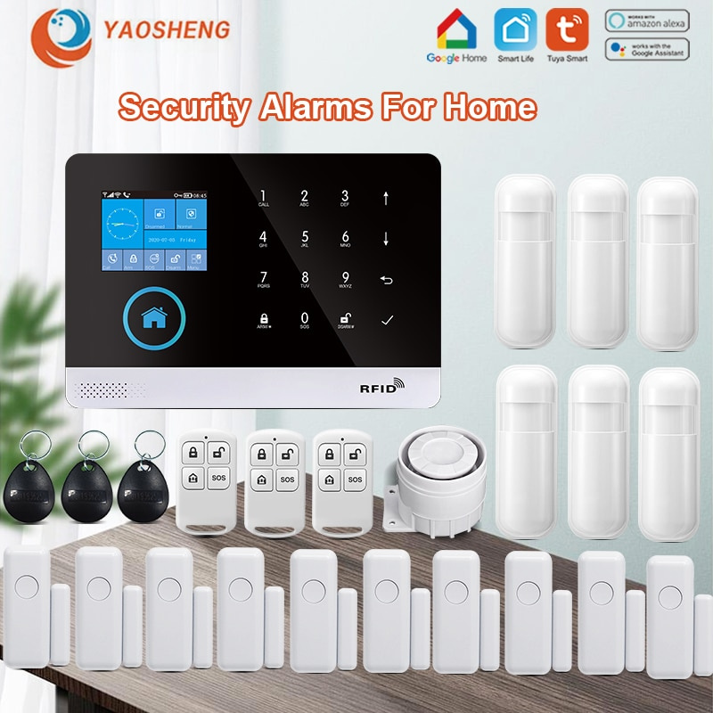 433MHz Wireless WIFI GSM Home Security Alarm System For Tuya Smart Home ...