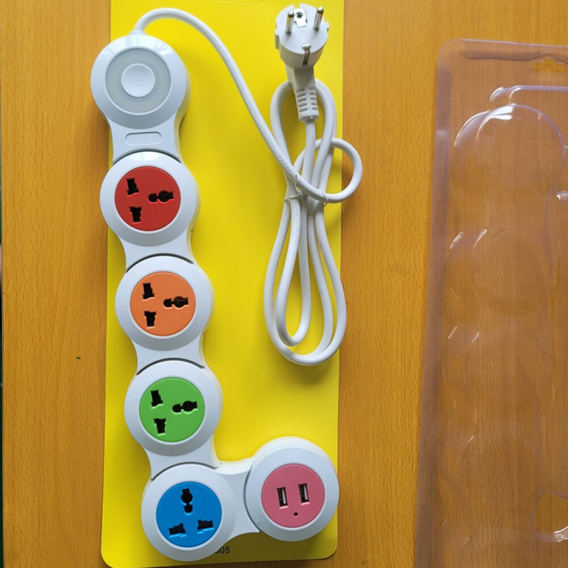 電源板 4Way 5Way Outlets Europe Electrical Plug Socket Dual USB Ports ...