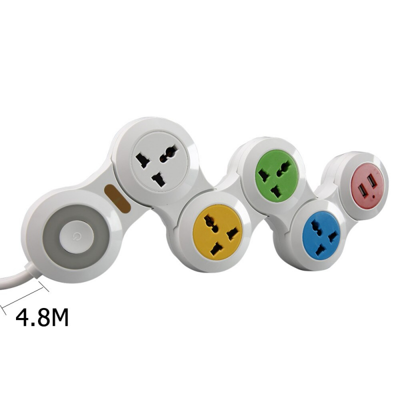 電源板 4Way 5Way Outlets Europe Electrical Plug Socket Dual USB Ports ...